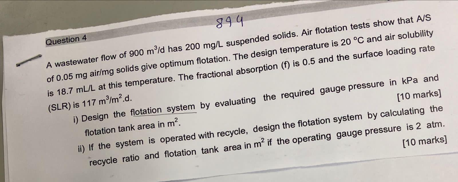 Solved of 0.05mg air /mg solids give optimum flotation. The | Chegg.com