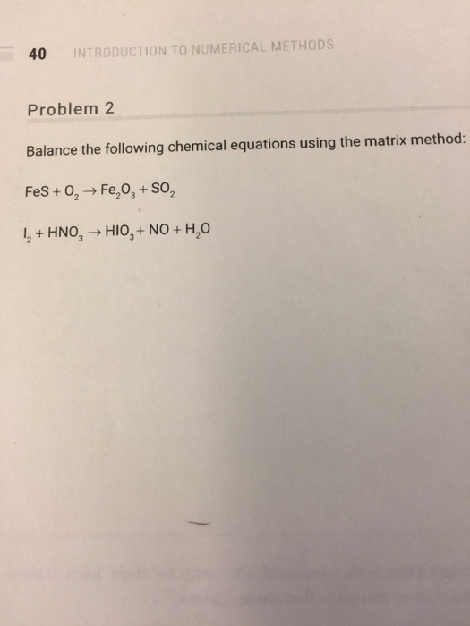 Solved Balance the following chemical equations using the | Chegg.com
