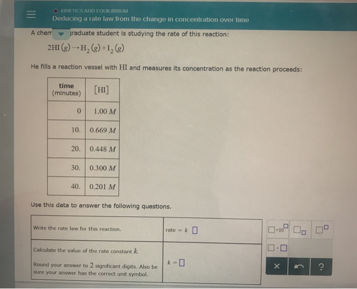 Solved O KINETICS AND EQUILIBRIUM Deducing a rate law from | Chegg.com