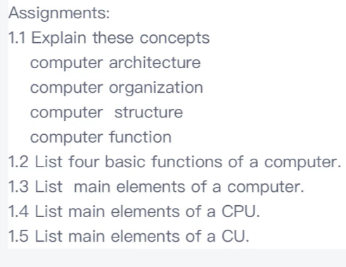 Solved Assignments: 1.1 Explain these concepts computer | Chegg.com