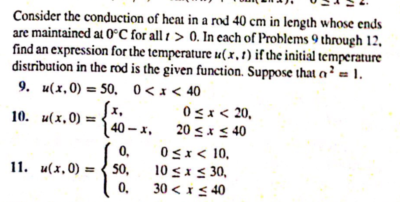 Solved Consider the conduction of heat in a rod 40 cm in | Chegg.com