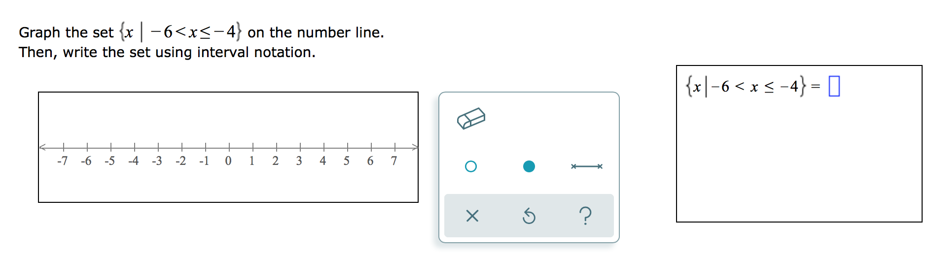 Solved Graph the set (x | -6 | Chegg.com
