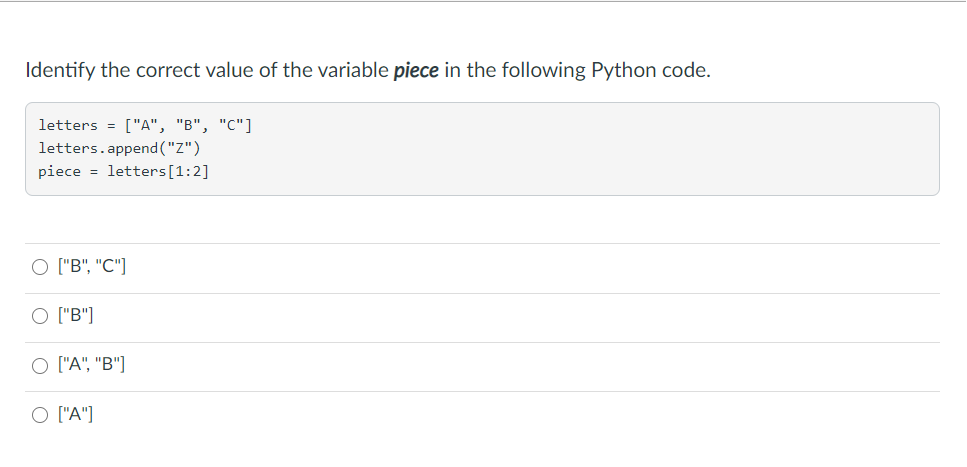 Solved Identify the correct value of the variable piece in | Chegg.com