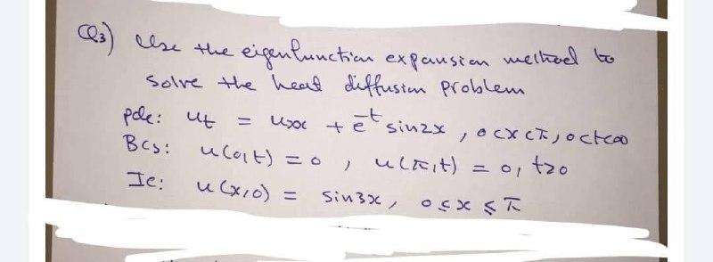 Solved (3) Use the eigen function expansion method to BCS: | Chegg.com