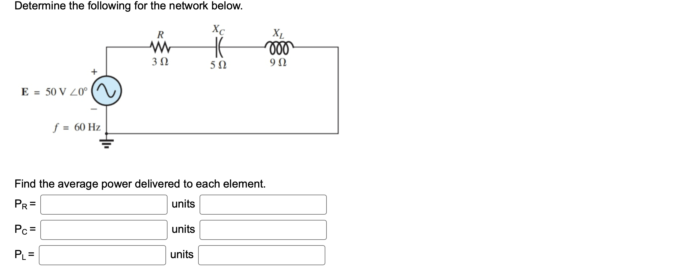 Solved Find the average power delivered to each element.PR = | Chegg.com