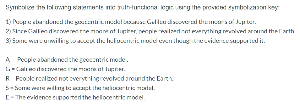 Solved Symbolize the following statements into | Chegg.com