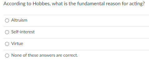 Solved According to Hobbes, what is the fundamental reason | Chegg.com