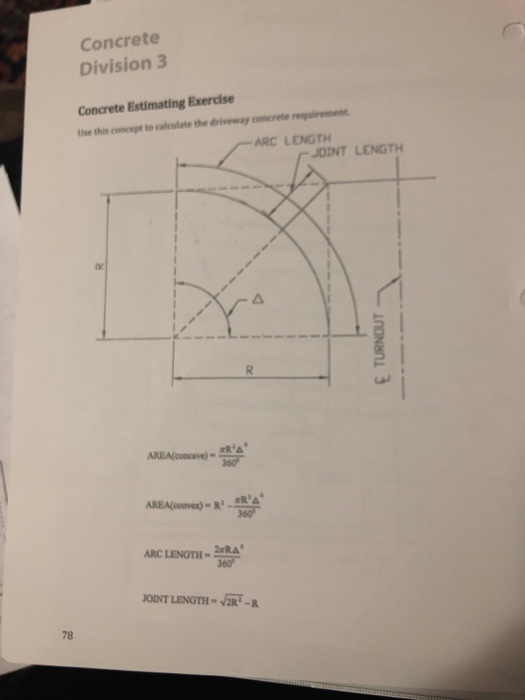 Solved Concrete Division 3 Concrete Estimating Exercise | Chegg.com