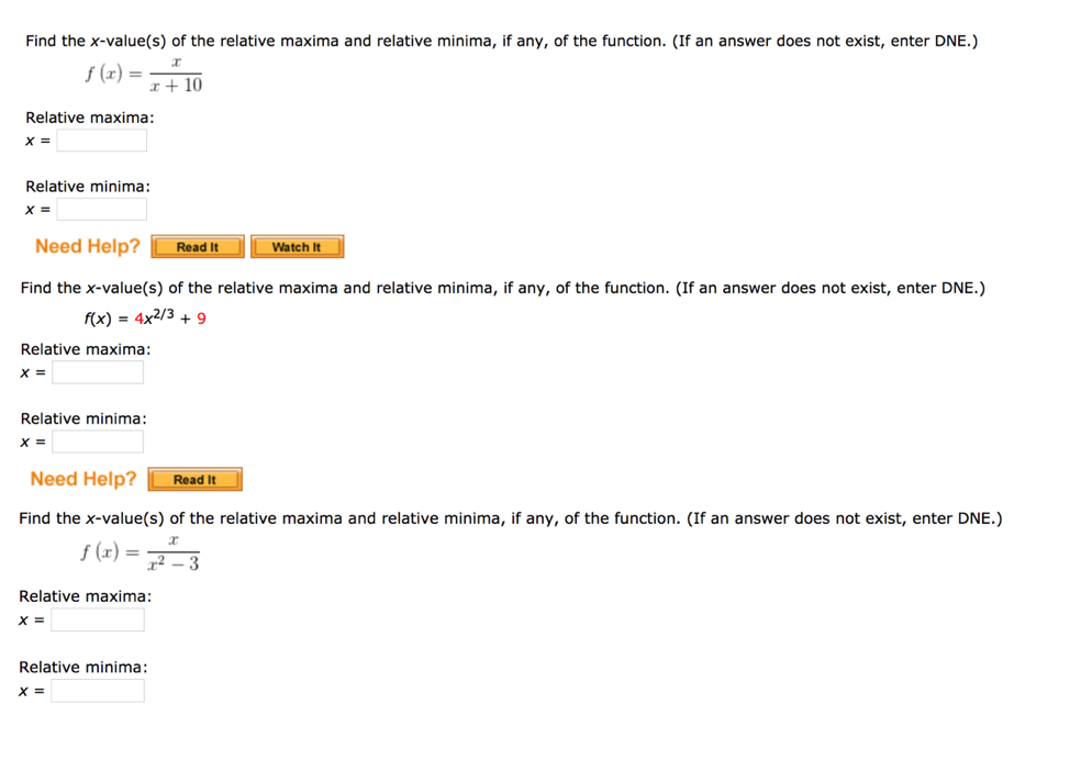 Solved Find The X Value S Of The Relative Maxima And