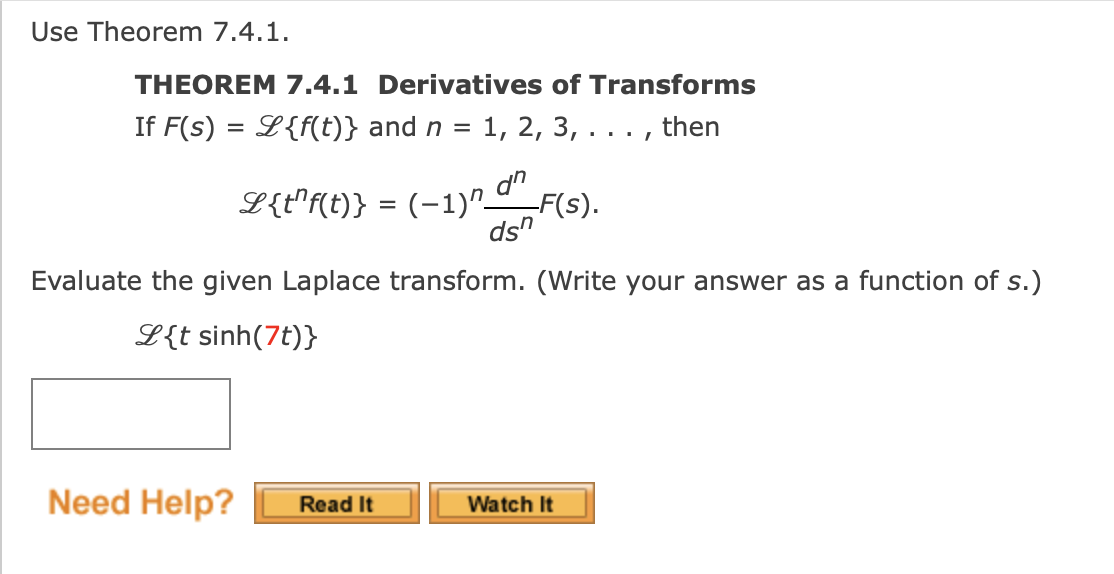 Solved Use Theorem 7.4.1. THEOREM 7.4.1 Derivatives of | Chegg.com Solved Use Theorem 7.4.1. THEOREM 7.4.1 Derivatives of | Chegg.com