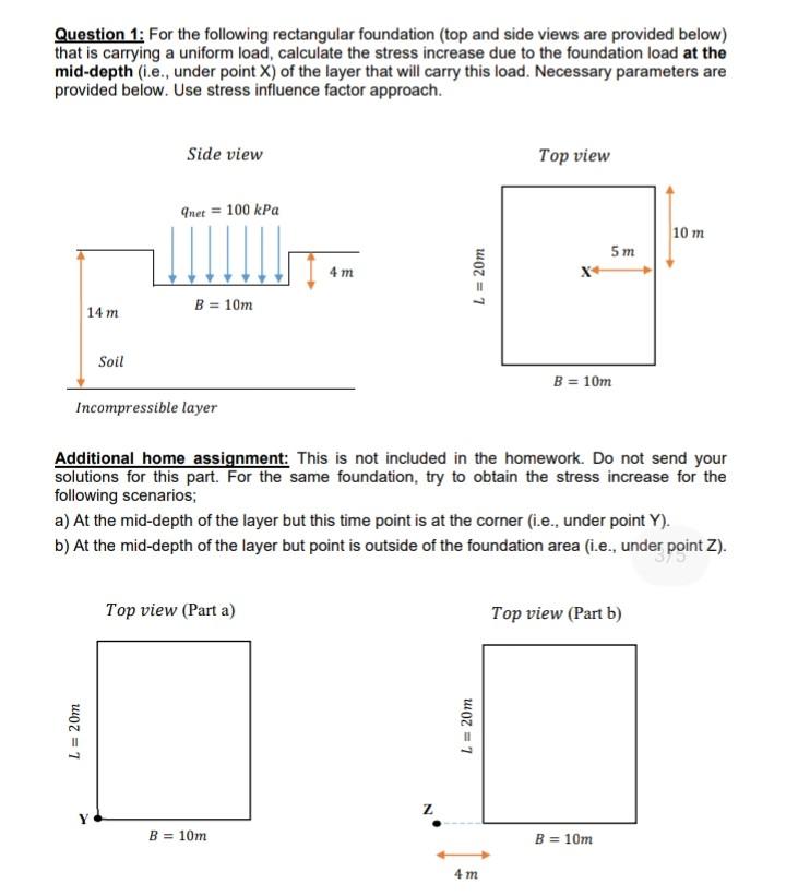 Solved Question 1: For the following rectangular foundation | Chegg.com