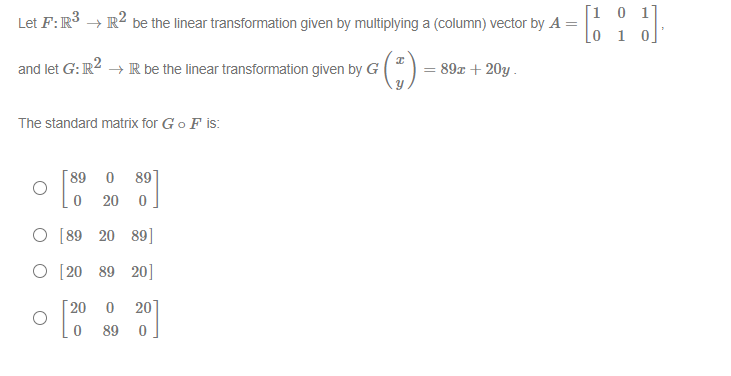 Solved Let F: R3 + R2 be the linear transformation given by | Chegg.com