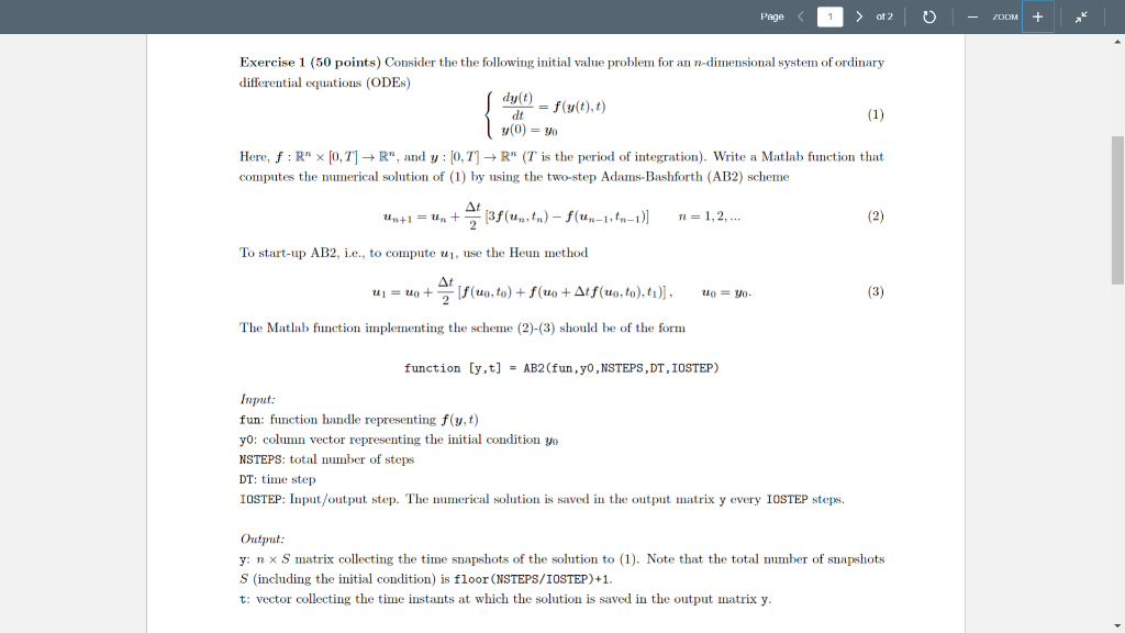 Solved Page Exercise 1 (50 points) Consider the the | Chegg.com