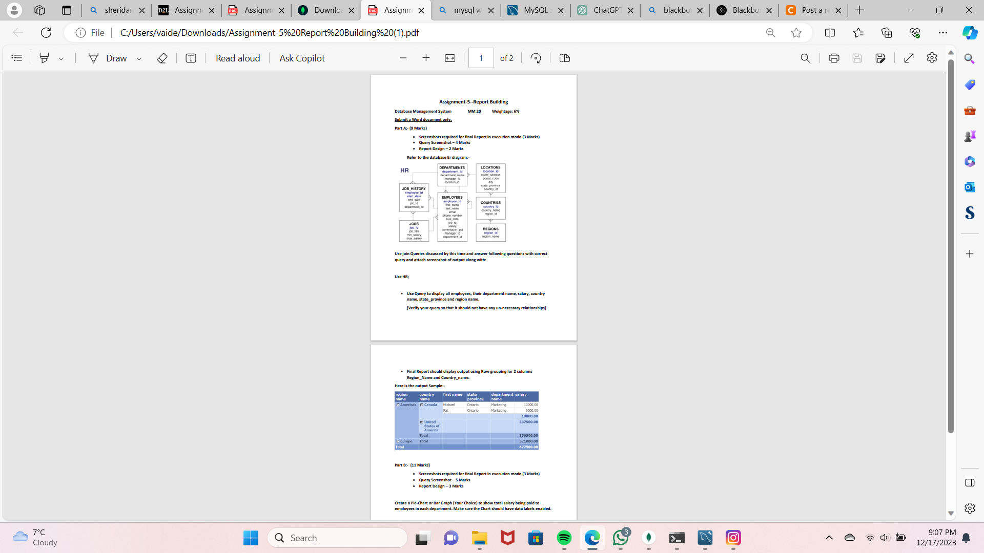 Solved Assignment-5--Report Building Database Management | Chegg.com