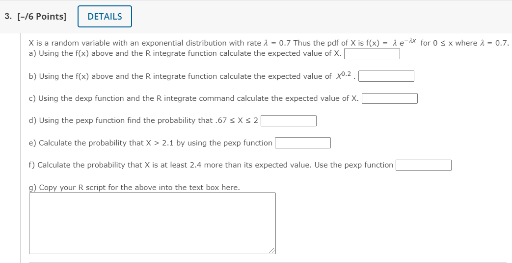 Solved 3. [-16 Points] DETAILS X is a random variable with | Chegg.com