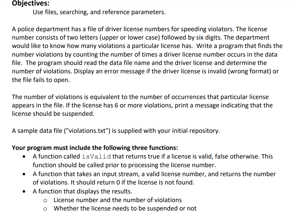 Solved Use files, searching, and reference parameters. A | Chegg.com