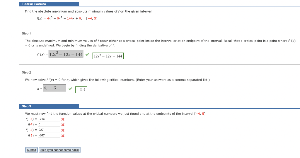 Solved Find The Absolute Maximum And Absolute Minimum Values 