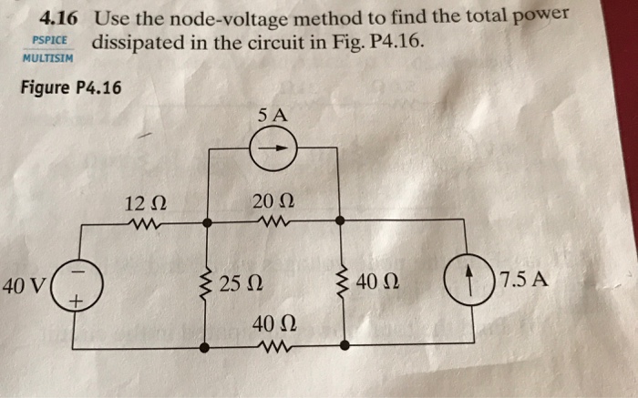 Solved Use the node-voltage method to find the total power | Chegg.com