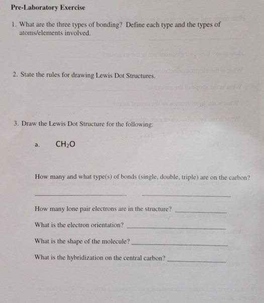 Solved Pre-Laboratory Exercise 1. What are the three types | Chegg.com
