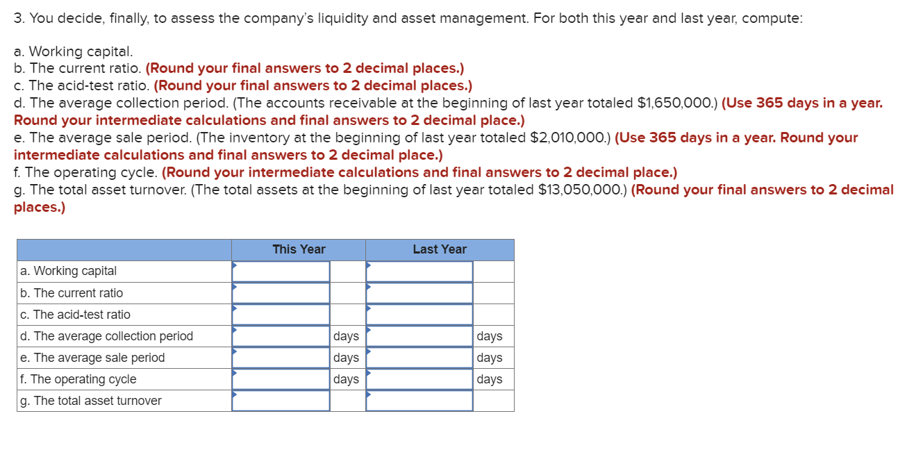 Solved you to perform a comprehensive analysis of the | Chegg.com