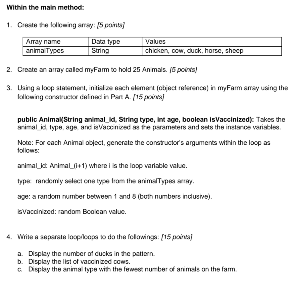 Solved a. Add another.java file called Animal into the same | Chegg.com