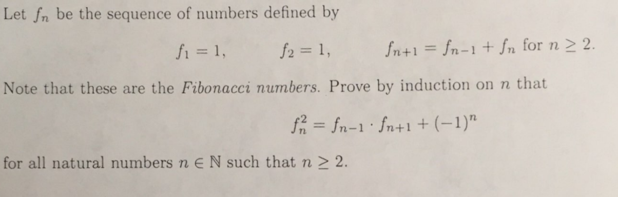 Solved Let fn be the sequence of numbers defined by fr=1, f2 | Chegg.com