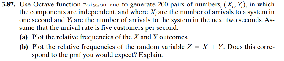 Solved (Use Matlab). Use hist() in Matlab for pmf and | Chegg.com