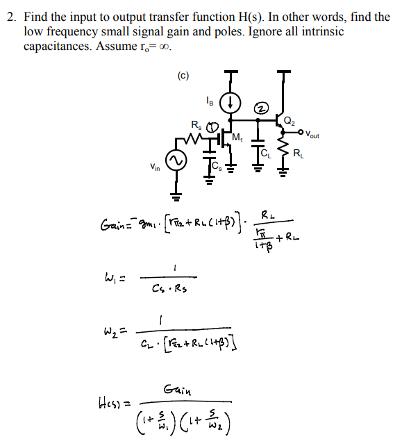 Solved 2. Find the input to output transfer function H(S). | Chegg.com