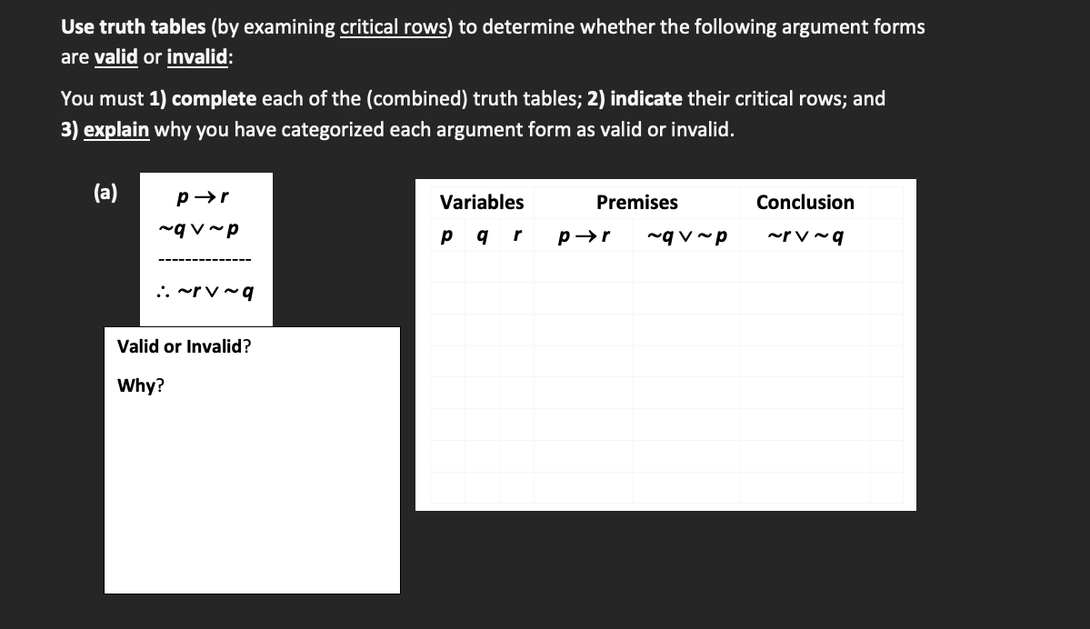 Solved Use truth tables (by examining critical rows) to | Chegg.com