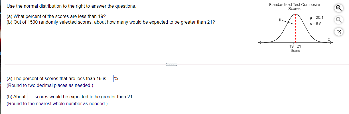Solved Use the normal distribution to the right to answer | Chegg.com
