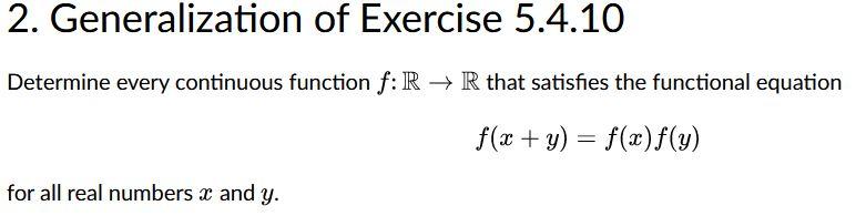 Solved 2. Generalization of Exercise 5.4.10 Determine every | Chegg.com