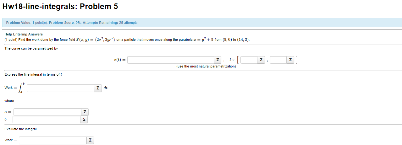 Solved Hw18-line-integrals: Problem 5 Problem Value: 1 | Chegg.com
