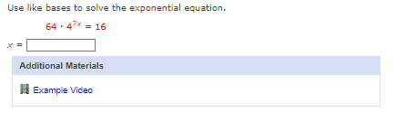 Solved Use like bases to solve the exponential | Chegg.com