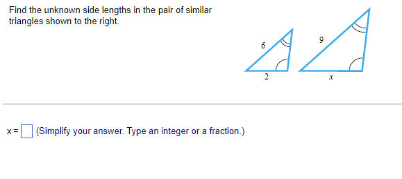 Solved Find the unknown side lengths in the pair of similar | Chegg.com