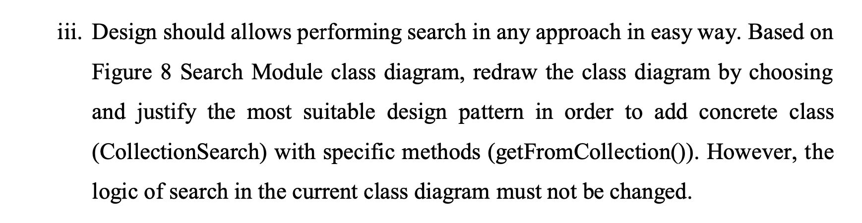 iii. Design should allows performing search in any | Chegg.com