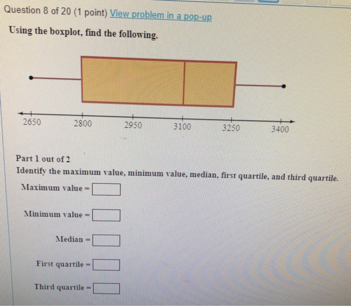 Solved Question 8 of 20 (1 point) View problem in a pop-up | Chegg.com