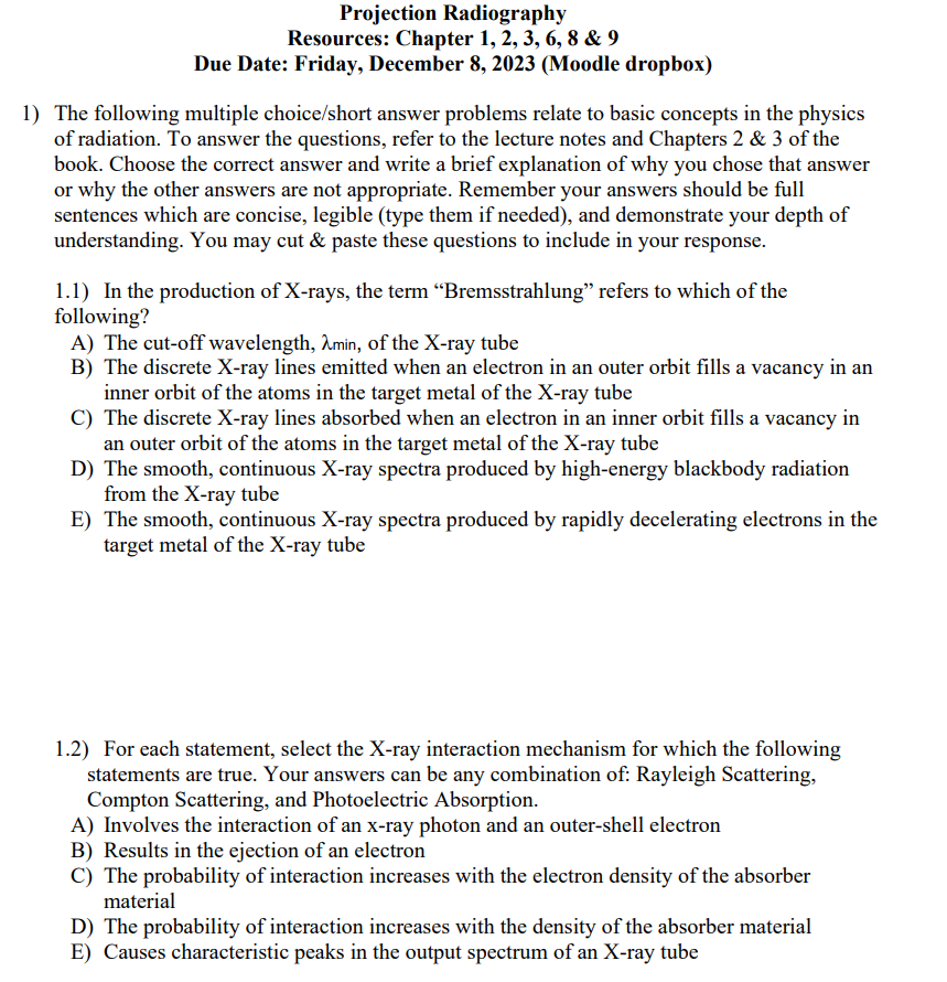Solved Due Date: Friday, December 8, 2023 (Moodle dropbox) | Chegg.com