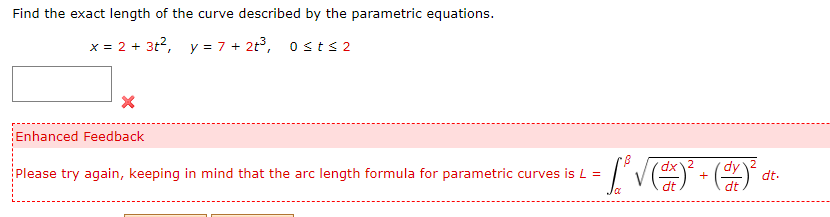 Solved Find the exact length of the curve described by the | Chegg.com