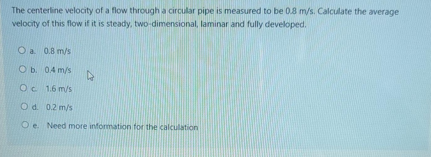 Solved The centerline velocity of a flow through a circular | Chegg.com