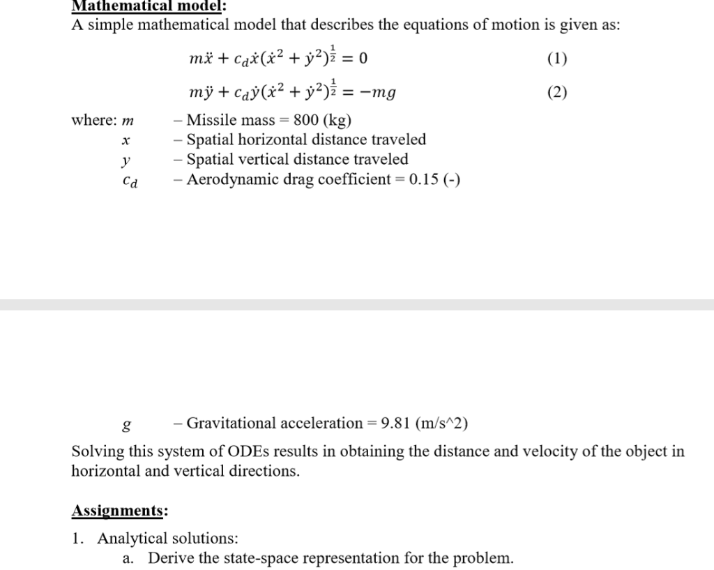 Solved Mathematical model: A simple mathematical model that | Chegg.com