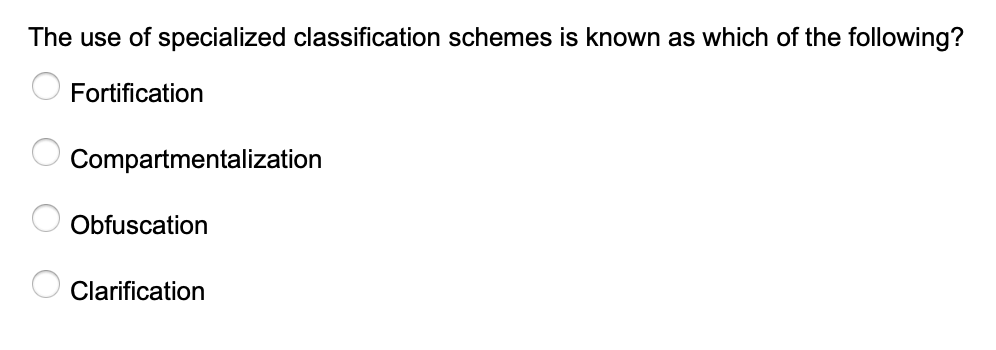 Solved The use of specialized classification schemes is | Chegg.com