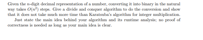 Solved Given the n-digit decimal representation of a number, | Chegg.com