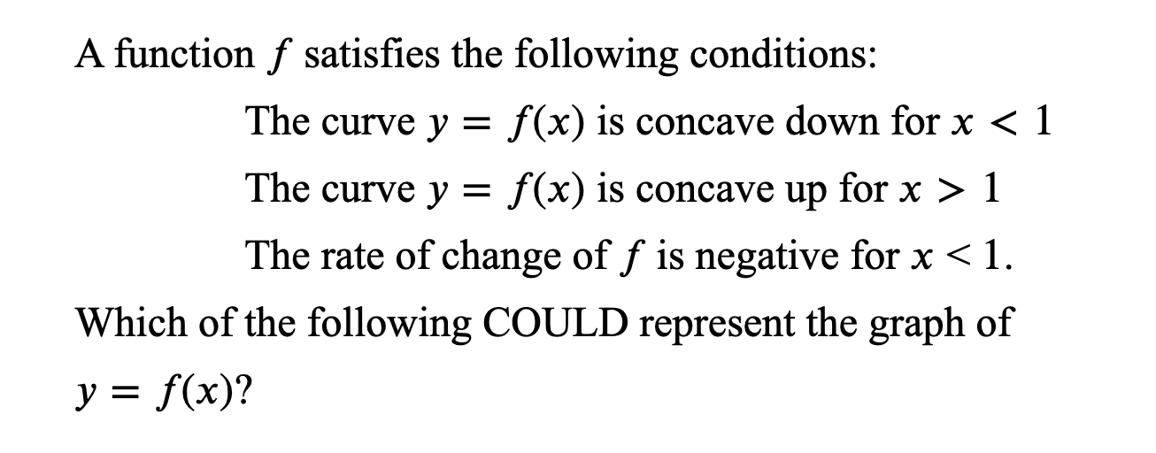 Solved A function f satisfies the following conditions: The | Chegg.com