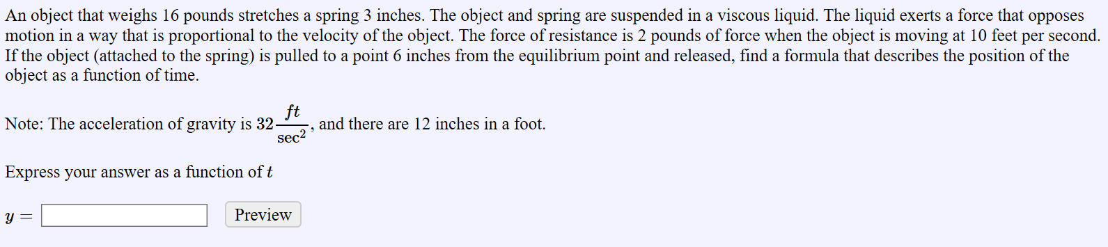 Solved An object that weighs 16 pounds stretches a spring 3 | Chegg.com