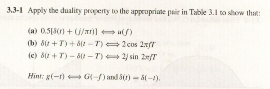 Solved 3.3-1 Apply the duality property to the appropriate | Chegg.com