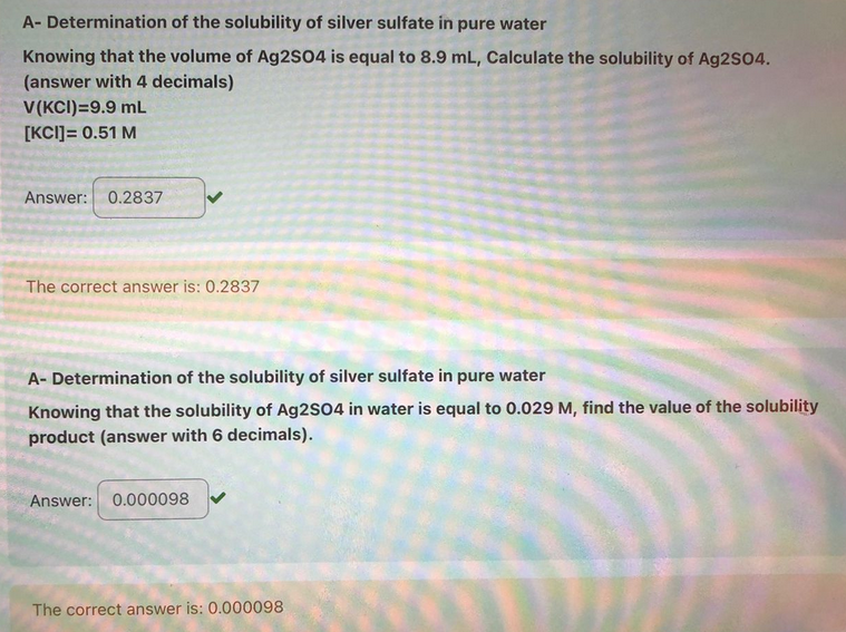 Solved A- Determination of the solubility of silver sulfate | Chegg.com