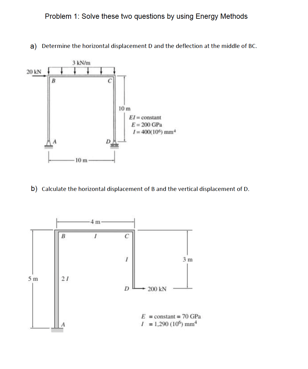 Solved Problem 1: Solve these two questions by using Energy | Chegg.com