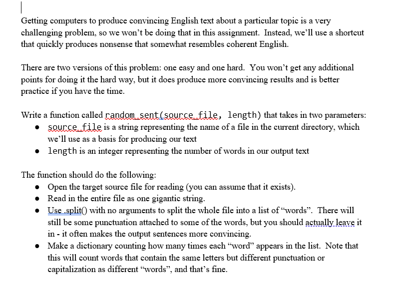 Solved Getting computers to produce convincing English text | Chegg.com Solved Getting computers to produce convincing English text | Chegg.com