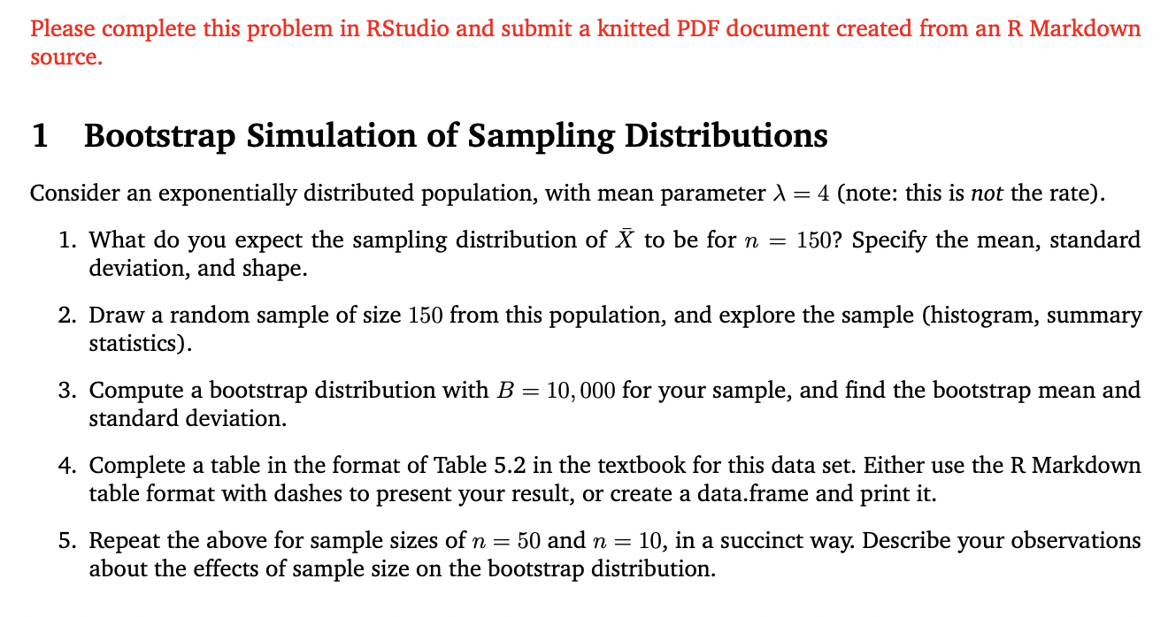 Solved Please complete this problem in RStudio and submit a | Chegg.com