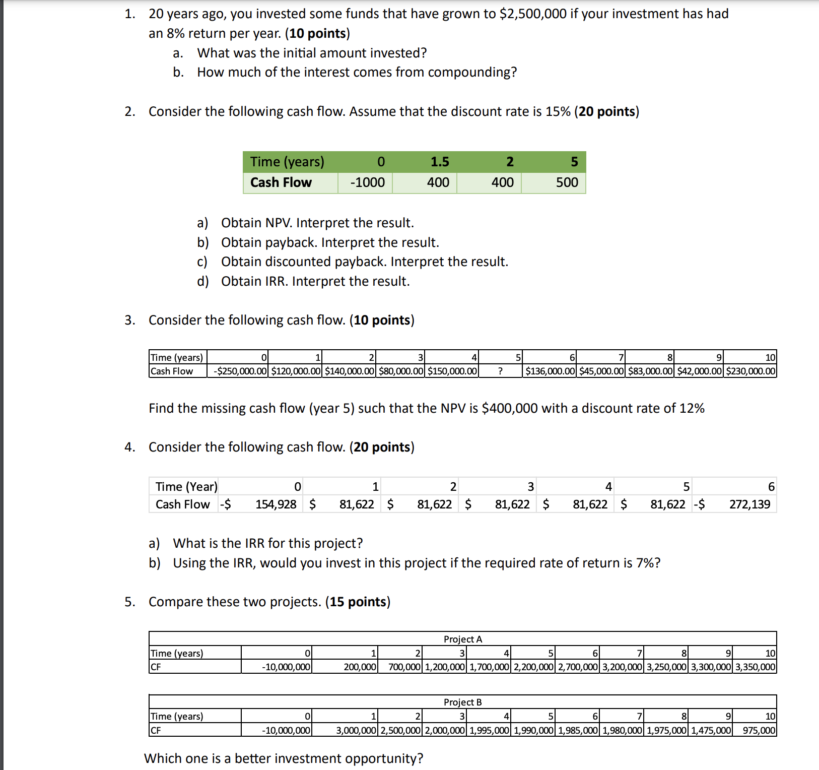 Solved 1. 20 years ago, you invested some funds that have | Chegg.com